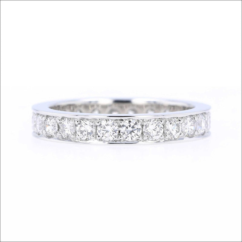 Bead Set Bright Cut Diamond 1.51cttw Eternity Band in Platinum | Jewelsmith