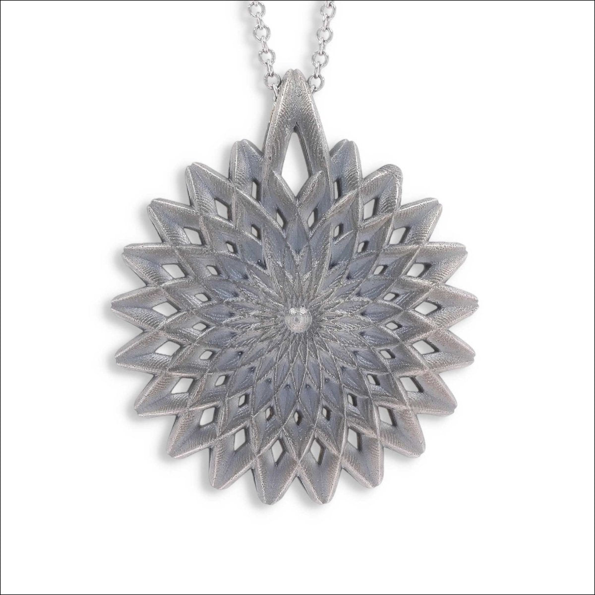Reversable Openwork Pendant Sterling Silver 24K Gold Leaf