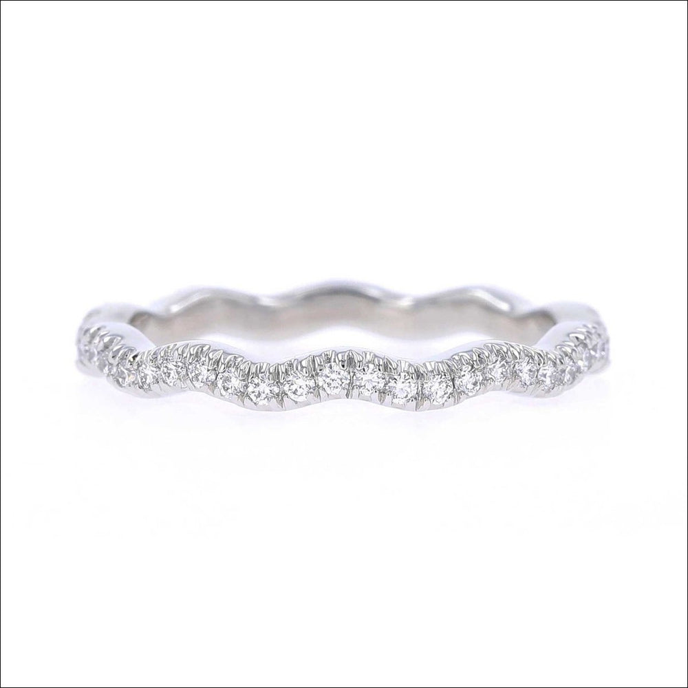 Wavy Diamond Eternity Stacking Band Platinum